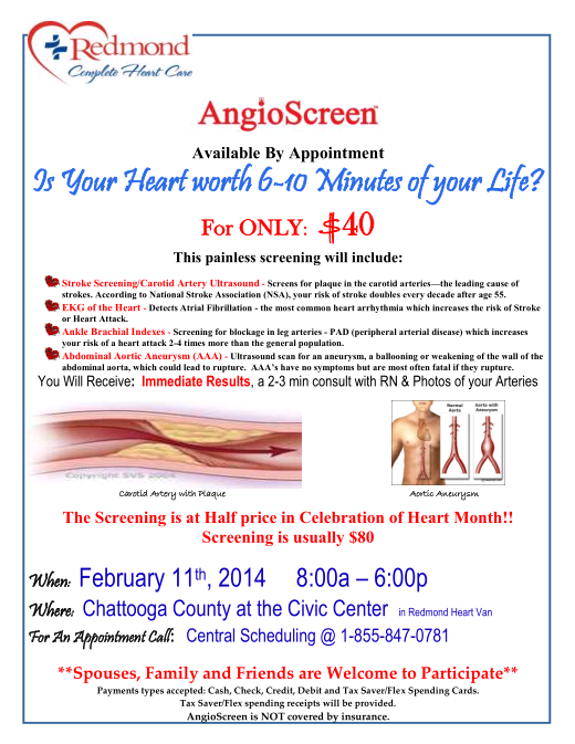 Angio Screen at Chattooga Civic Center | AM 1180 Radio