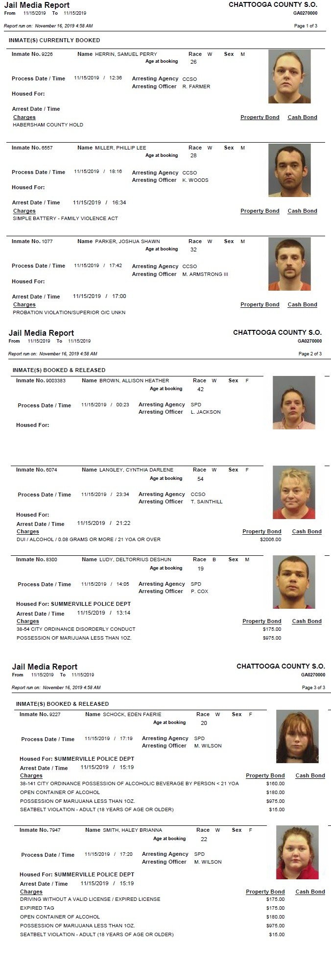Arrest Report – Saturday – November 16, 2019 | AM 1180 Radio