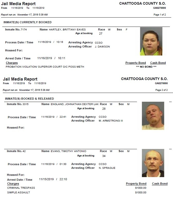 Arrest Report – Sunday – November 17, 2019 | AM 1180 Radio