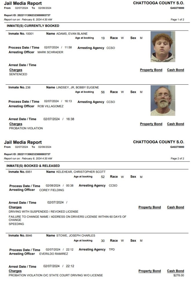 Arrest Report – Thursday – February 8, 2024 | AM 1180 Radio