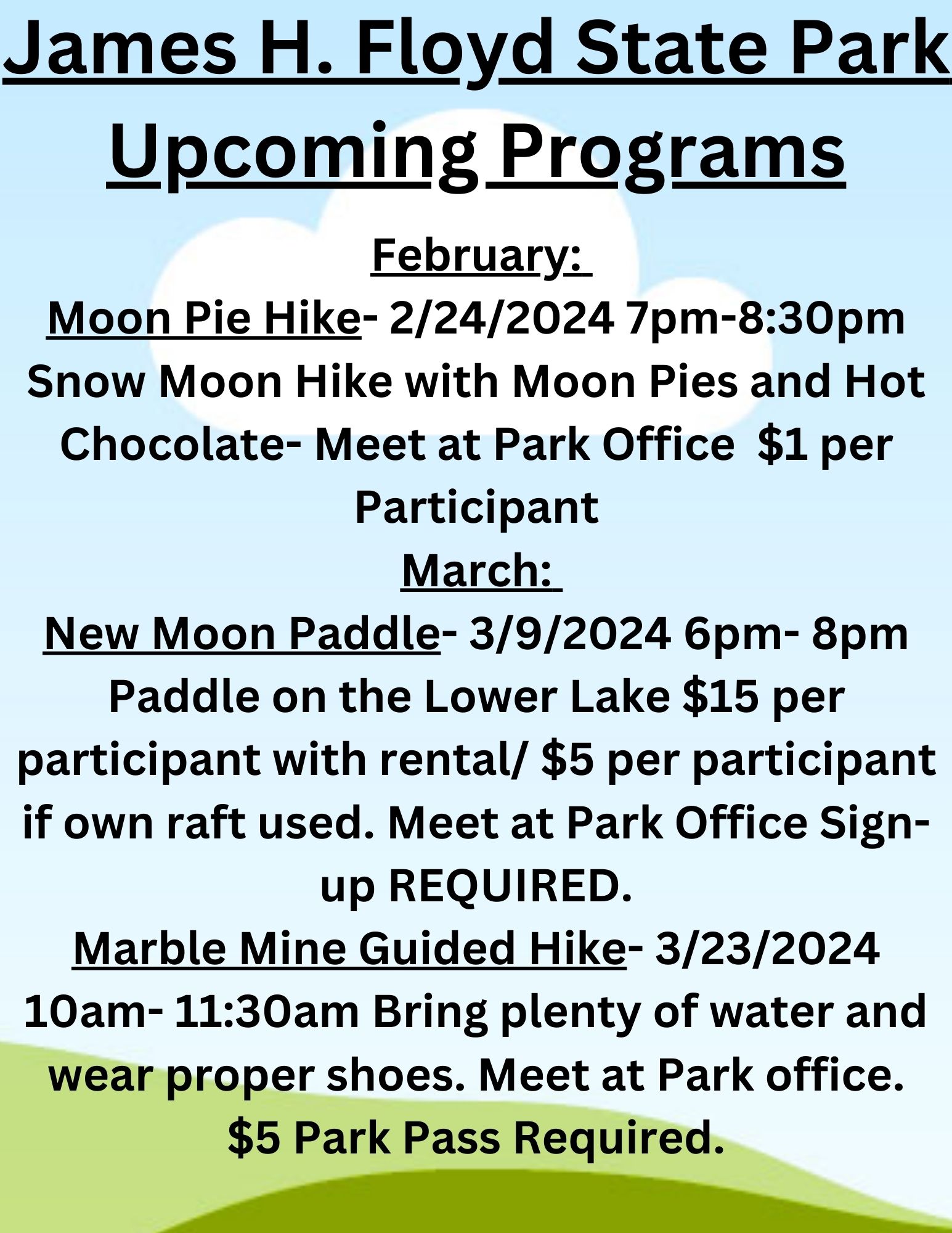 Upcoming Events At Sloppy Floyd State Park | AM 1180 Radio