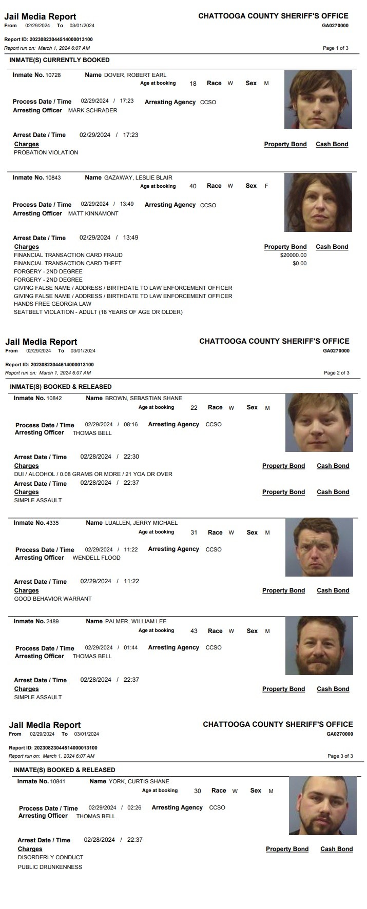 Arrest Report – Friday – March 1, 2024 | AM 1180 Radio