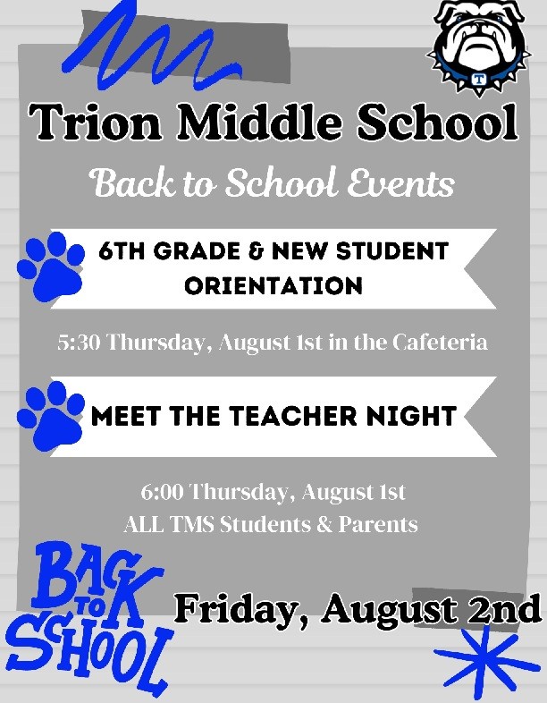 Trion Middle SchoolBack To School Events | AM 1180 Radio